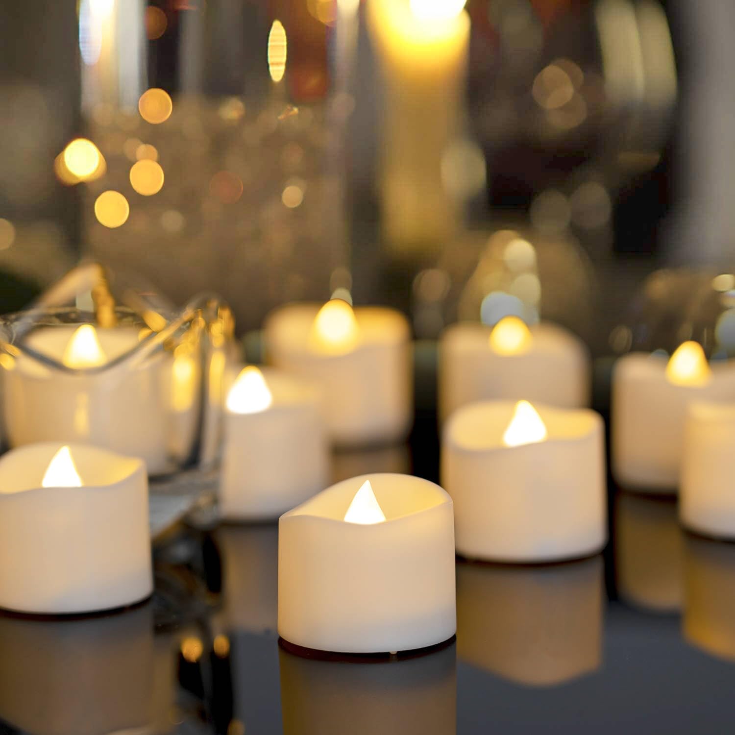 LED Tea Lights | Flameless Candles | Battery operated Tea Lights with ...