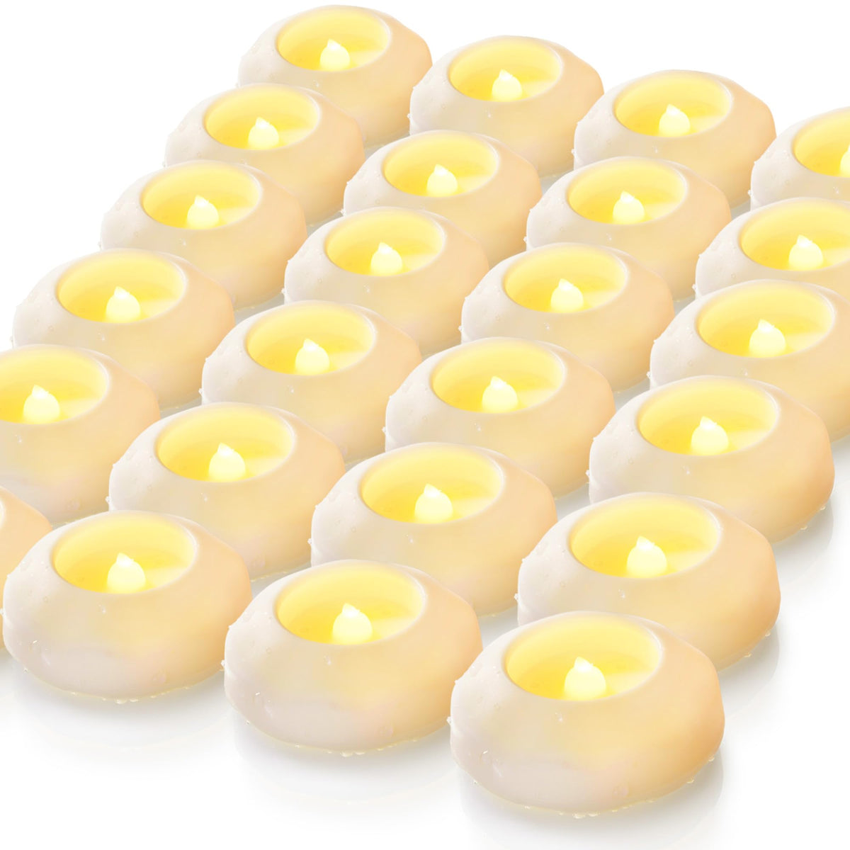 Homemory 24 Pack 100+ Hour Flameless Led Floating Candles, 3” Battery