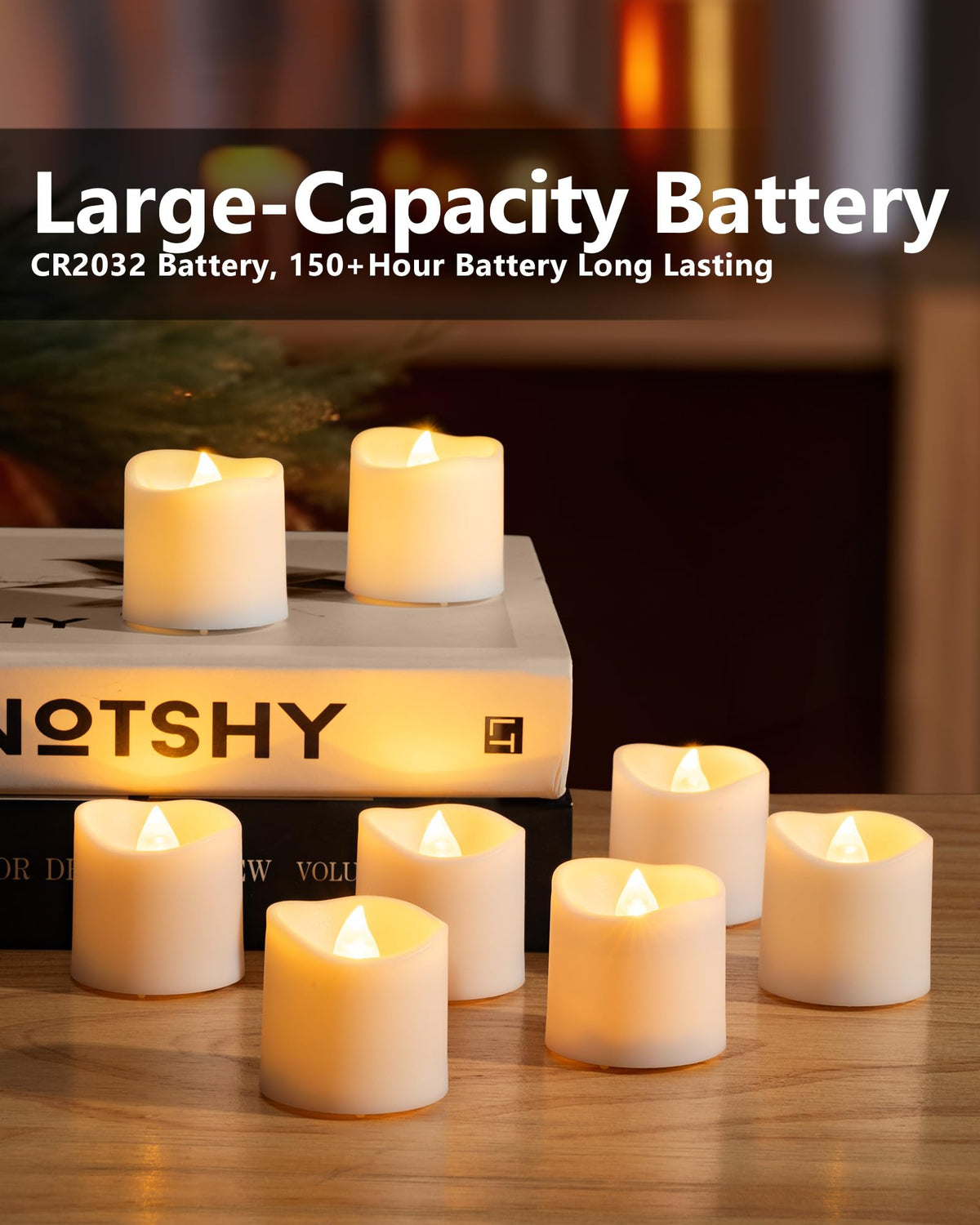 24Pack Timer Remote Control Flameless LED Votive Candles, 1.5